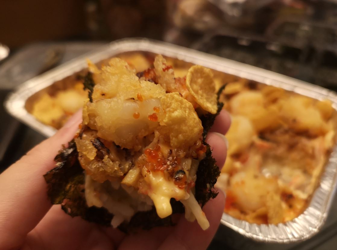 Quisine PH Cereal Shrimps with Salted Egg Aburi and Truffle Steak Aburi ...